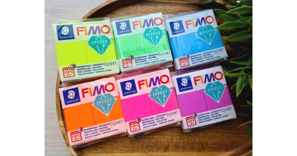 FIMO Effect, neon yellow (neon), Nr. 101, 57g (2oz), oven-hardening ...
