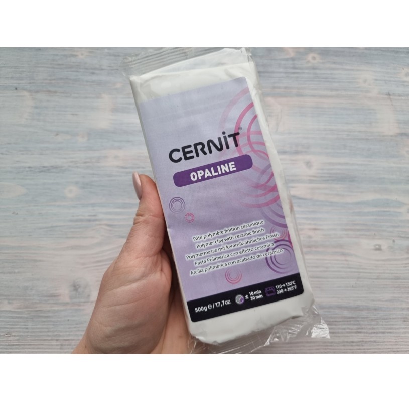 Cernit Opaline oven-bake polymer clay, white, Nr. 010, 500 gr