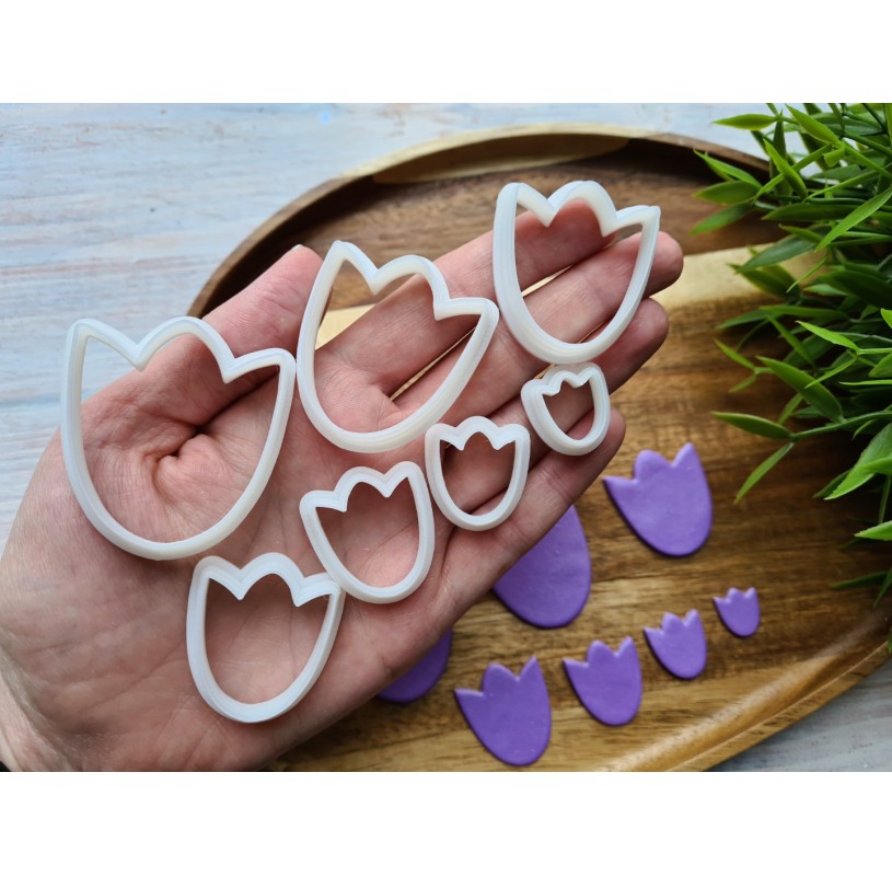 "Tulip", set of 7 cutters, one clay cutter or FULL set