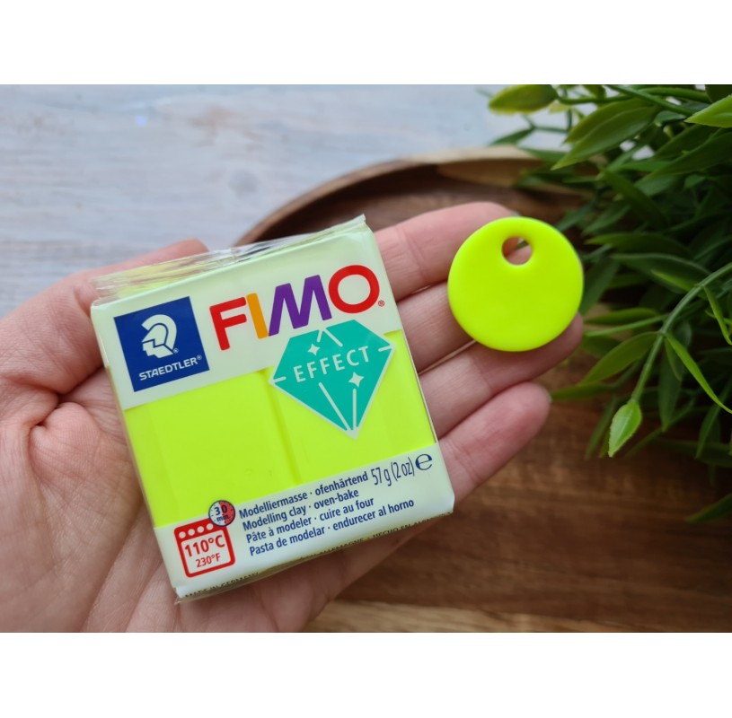 FIMO Effect, neon yellow (neon), Nr. 101, 57g (2oz), oven-hardening ...