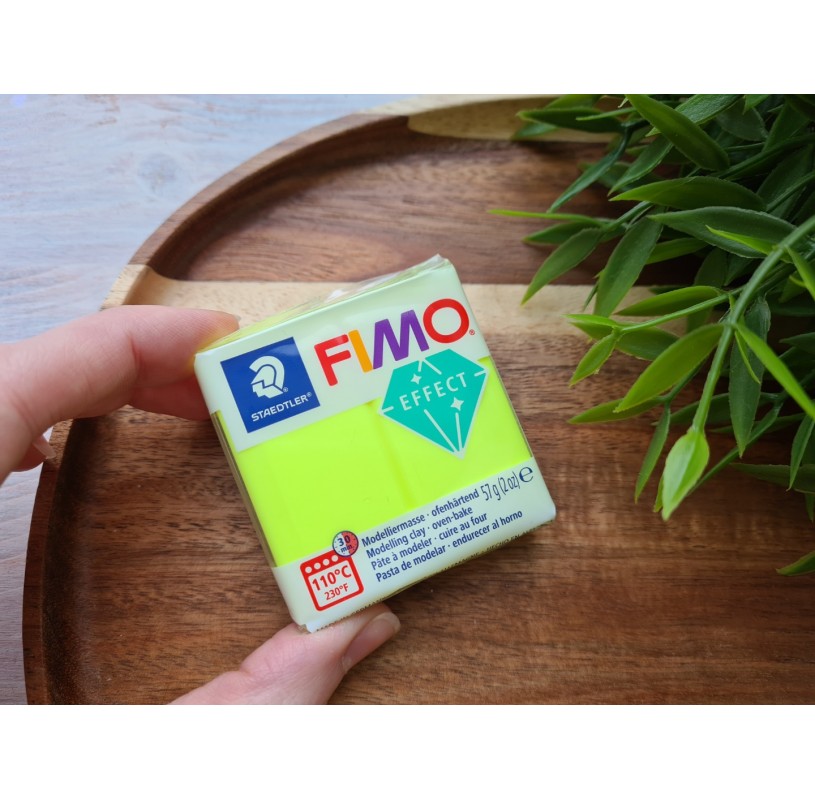 FIMO Effect, neon yellow (neon), Nr. 101, 57g (2oz), oven-hardening ...