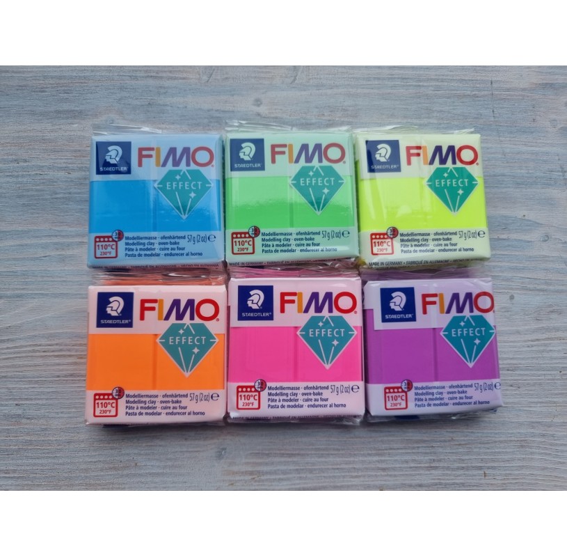 FIMO Effect, neon yellow (neon), Nr. 101, 57g (2oz), oven-hardening ...