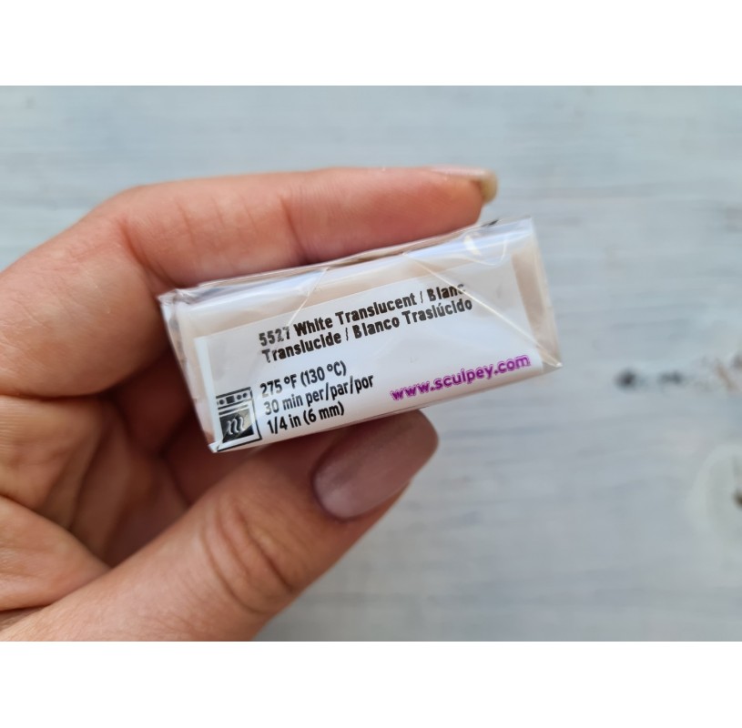 Sculpey Premo Accents oven-bake polymer clay, white translucent, Nr ...