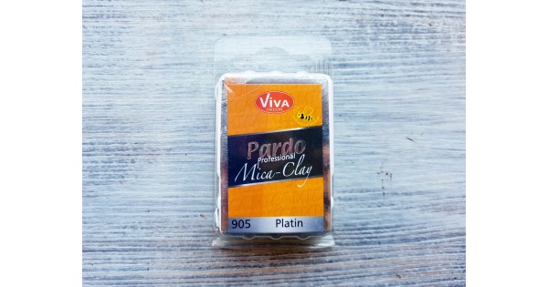 PARDO MICA oven-bake polymer clay, platin, Nr. 905, 56 gr